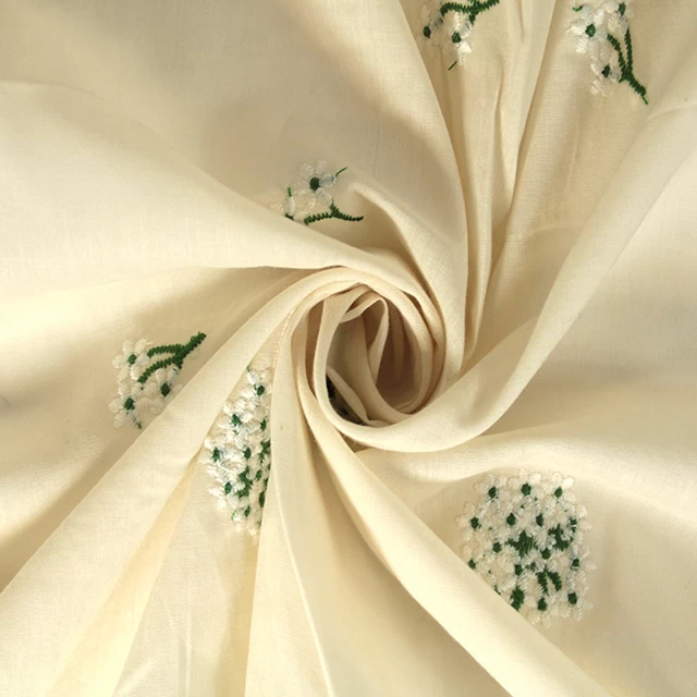 COTTON EMBROIDERY - ELDERFLOWER BLOOM – The Dressmaker Fabrics